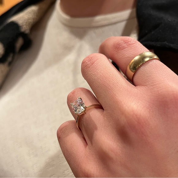 Jewelry | New 14k Solid Gold 9x7mm 186ct Solitaire Oval Engagement Ring | Poshmark